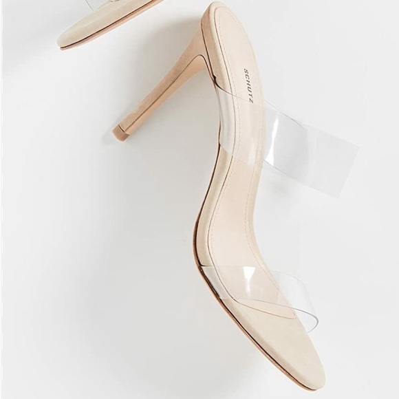SCHUTZ | Shoes | Schutz Pvc Nude Heel Size 85 | Poshmark